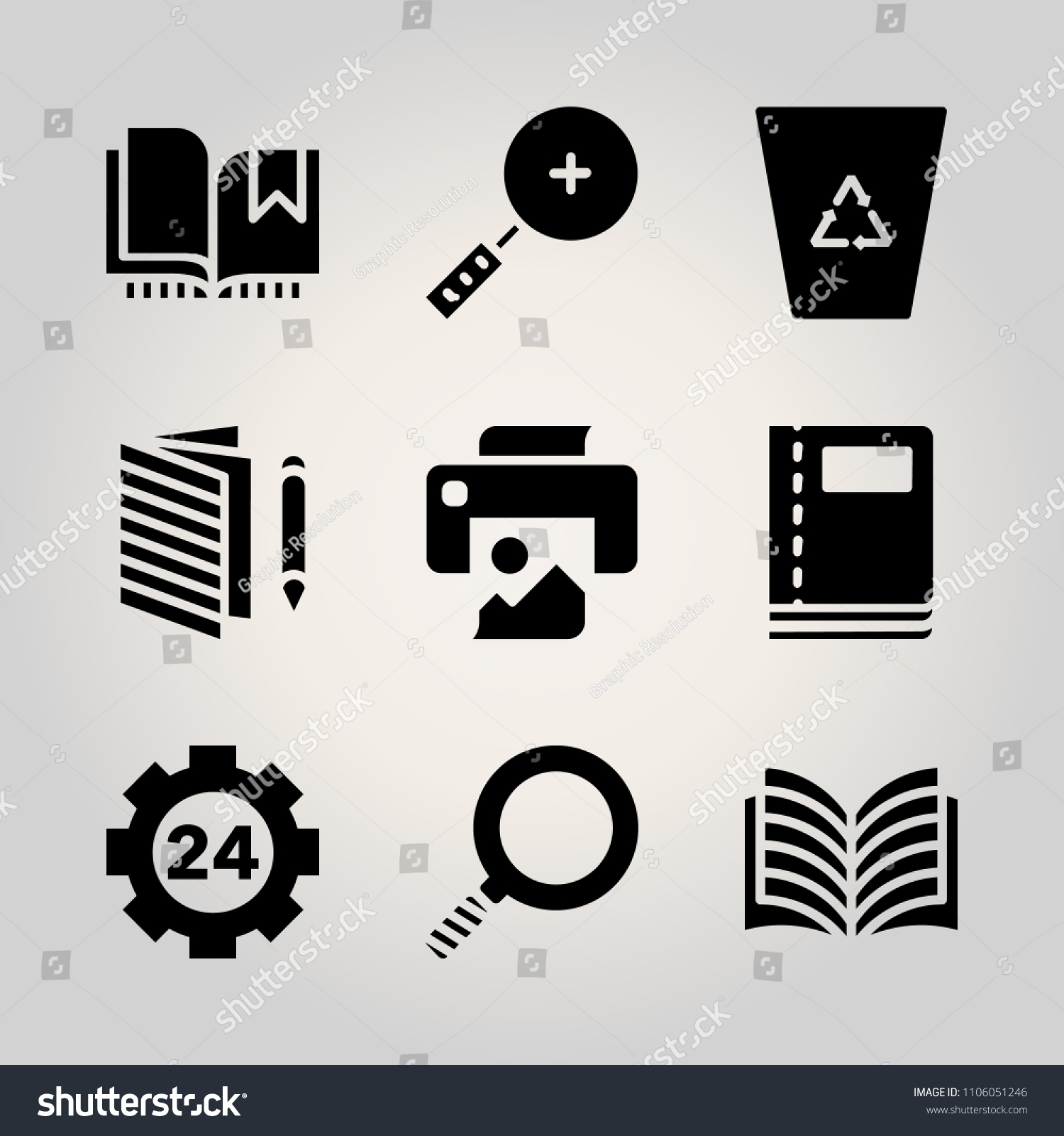 Basic Icon Set Wheel Schedule Appointment Stock Vector (Royalty Free ...