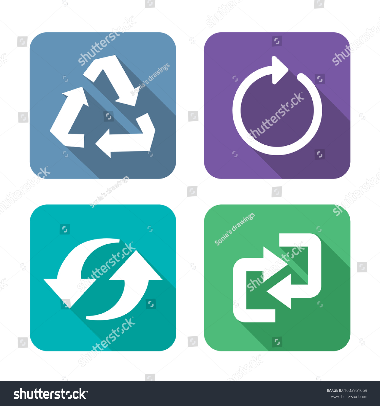 Basic Icons Direction Arrows Recycling Refresh: vector de stock (libre ...