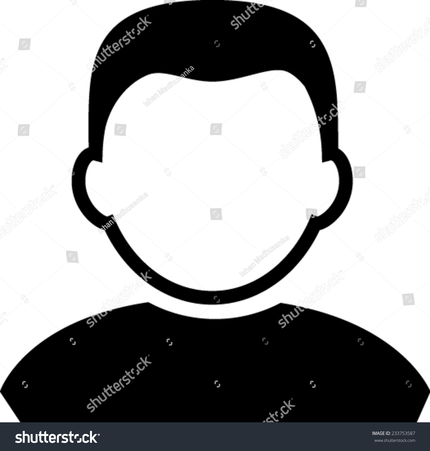 Basic Male User White Face Icon: vetor stock (livre de direitos ...
