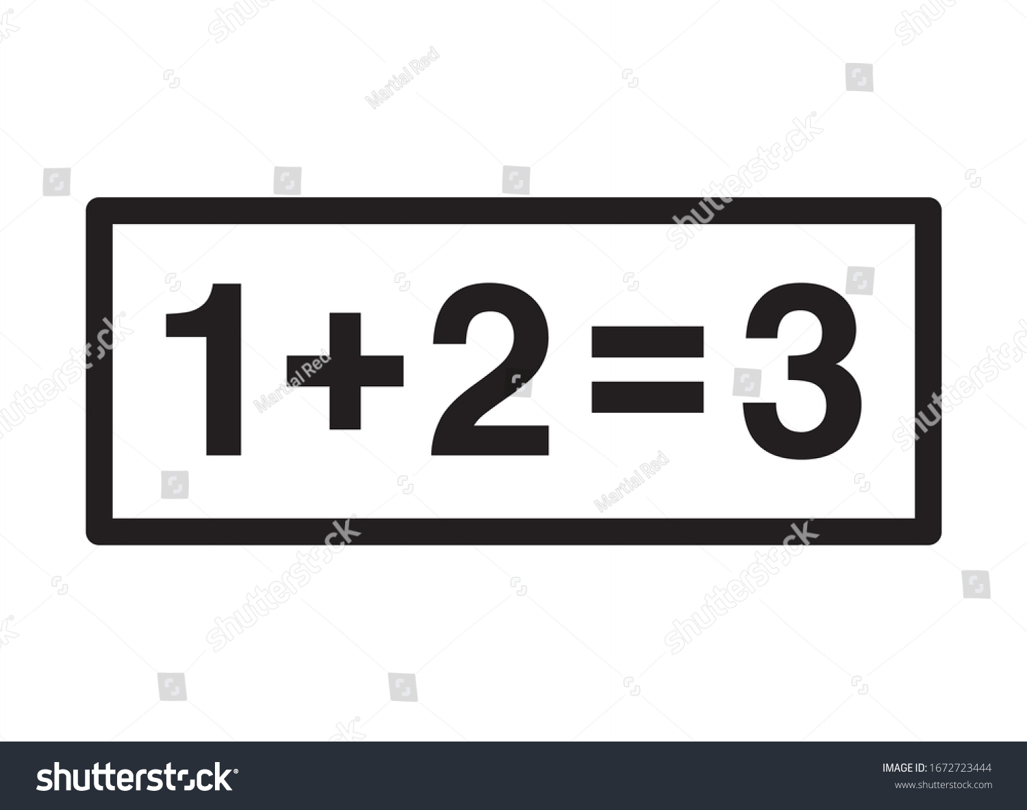 Basic Math Addition Line Art Vector Stock Vector (Royalty Free) 1672723444