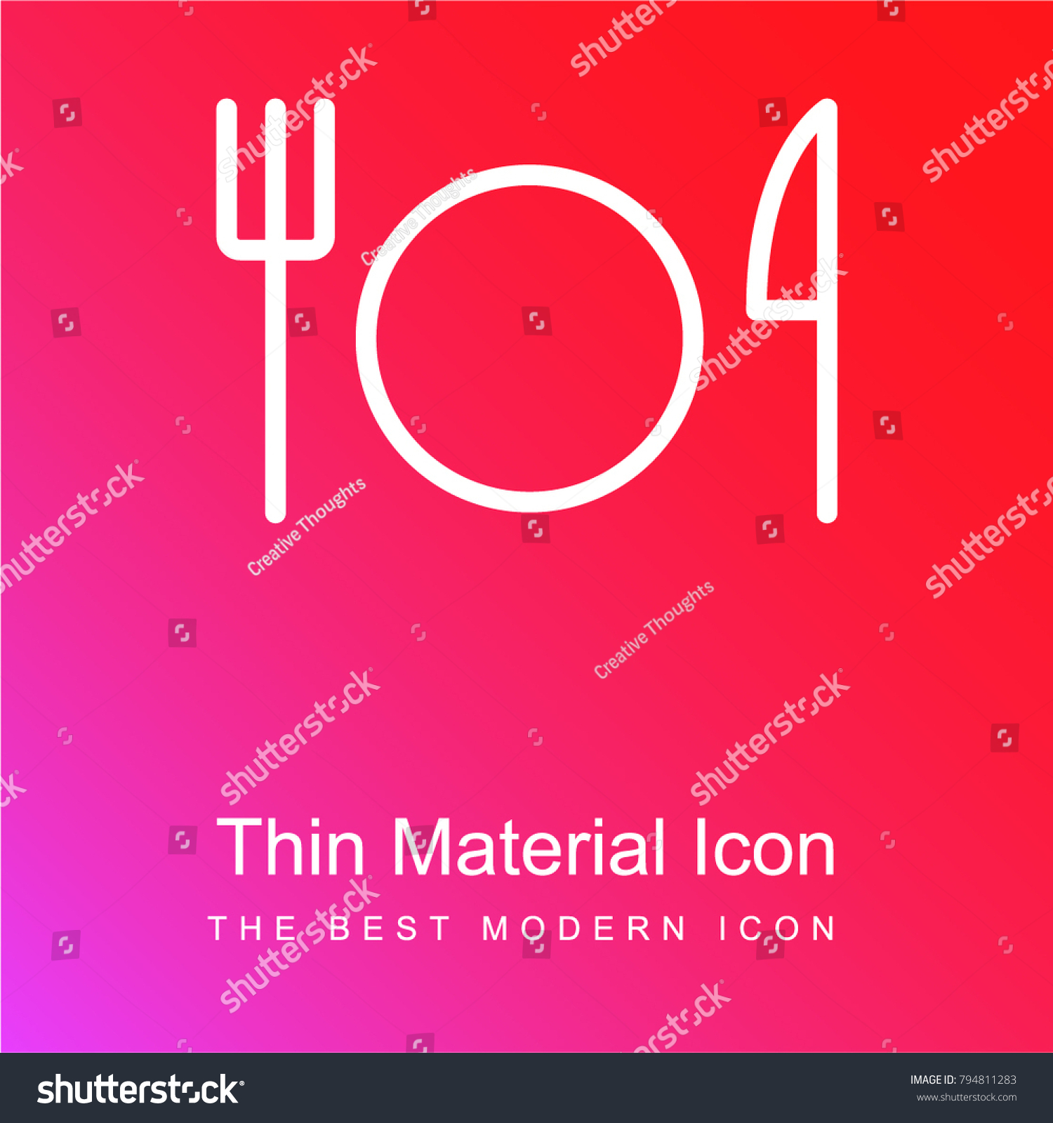 Basic Restaurant Sign Red Pink Gradient Stock Vector (Royalty Free ...