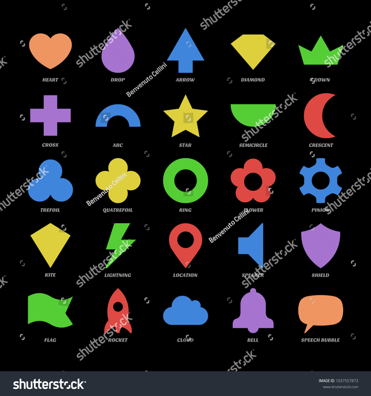 Basic Shape Collection 2d Figure Vector: vector de stock (libre de ...