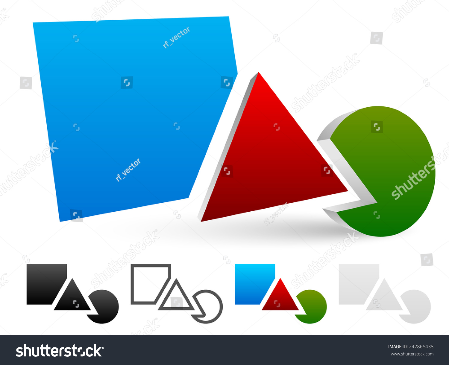 Basic Shape Composition 2d Symbol Versions : image vectorielle de stock ...