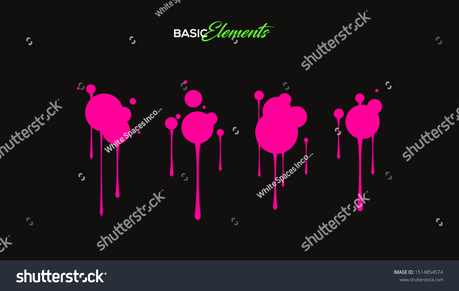 Basic Shape Elements Splatter Paintbrush Splash Stock Vector (Royalty ...
