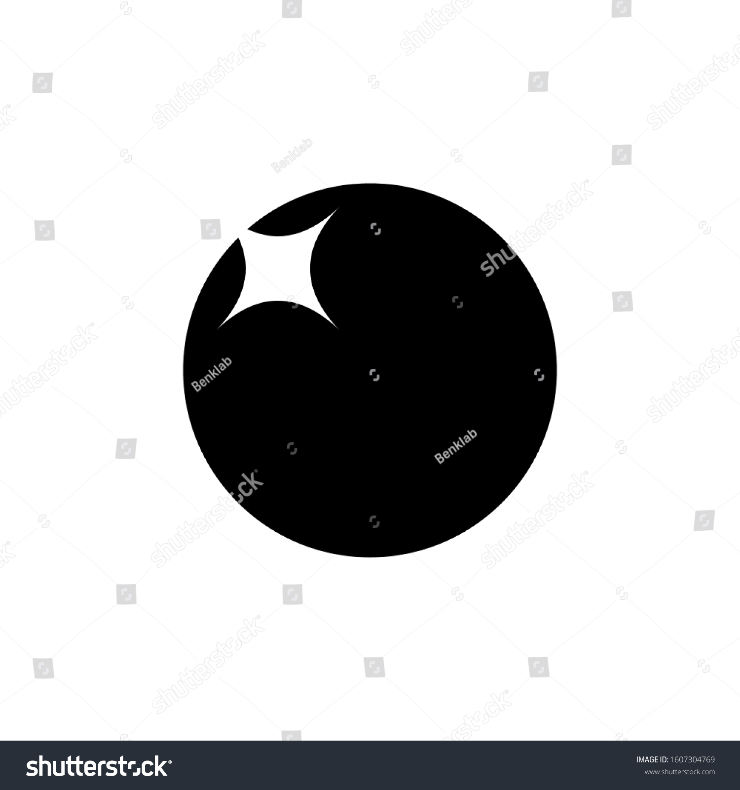 Basic Shape Ball Silhouette Vector Icon Stock Vector (Royalty Free ...