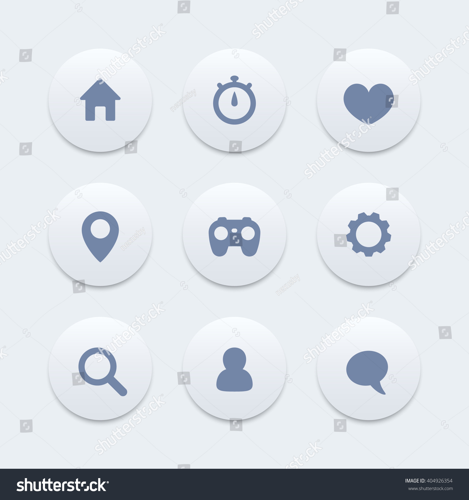 Basic Web Icons Round Pictograms Vector Stock Vector (Royalty Free ...