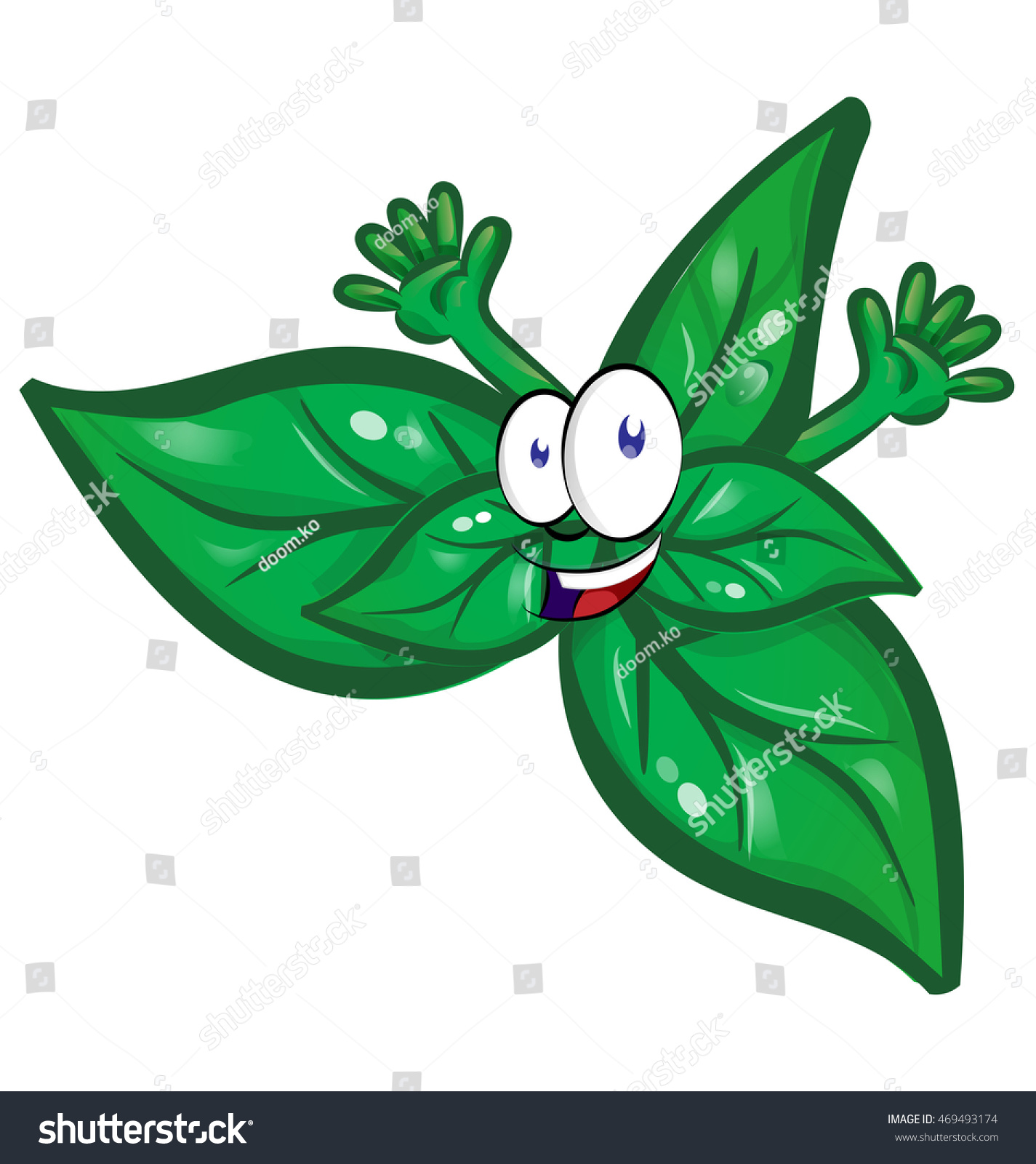 Basil Cartoon Isolated On White Background Stock Vector (Royalty Free ...