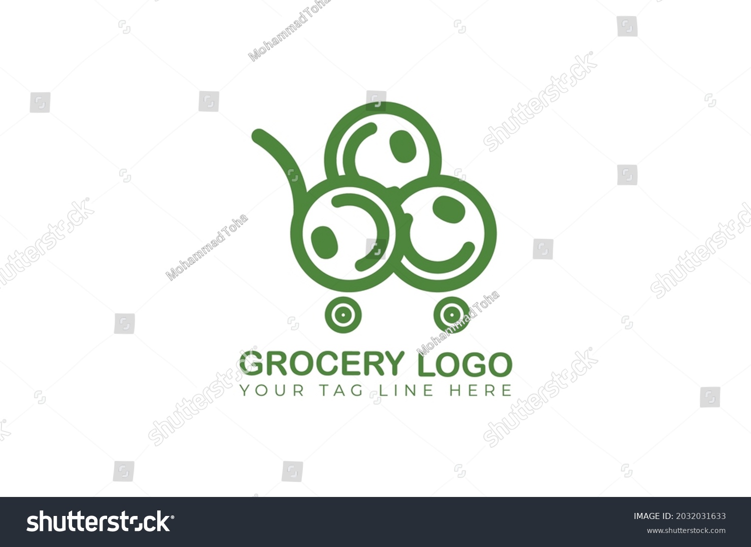Basket Grocery Logo Design Vector Template Stock Vector (Royalty Free ...