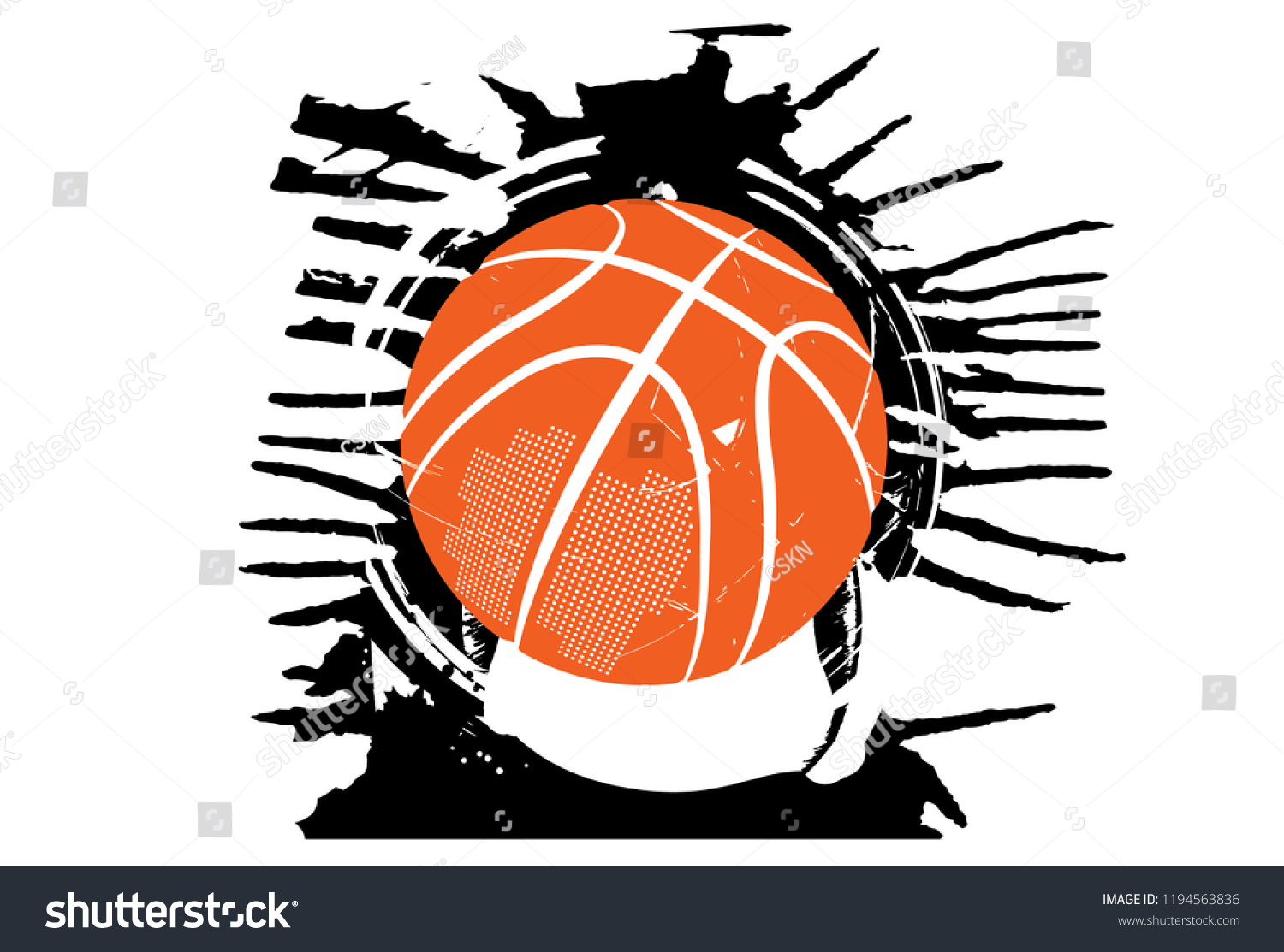 Basketball Ball Falling Inside Stock Vector (Royalty Free) 1194563836