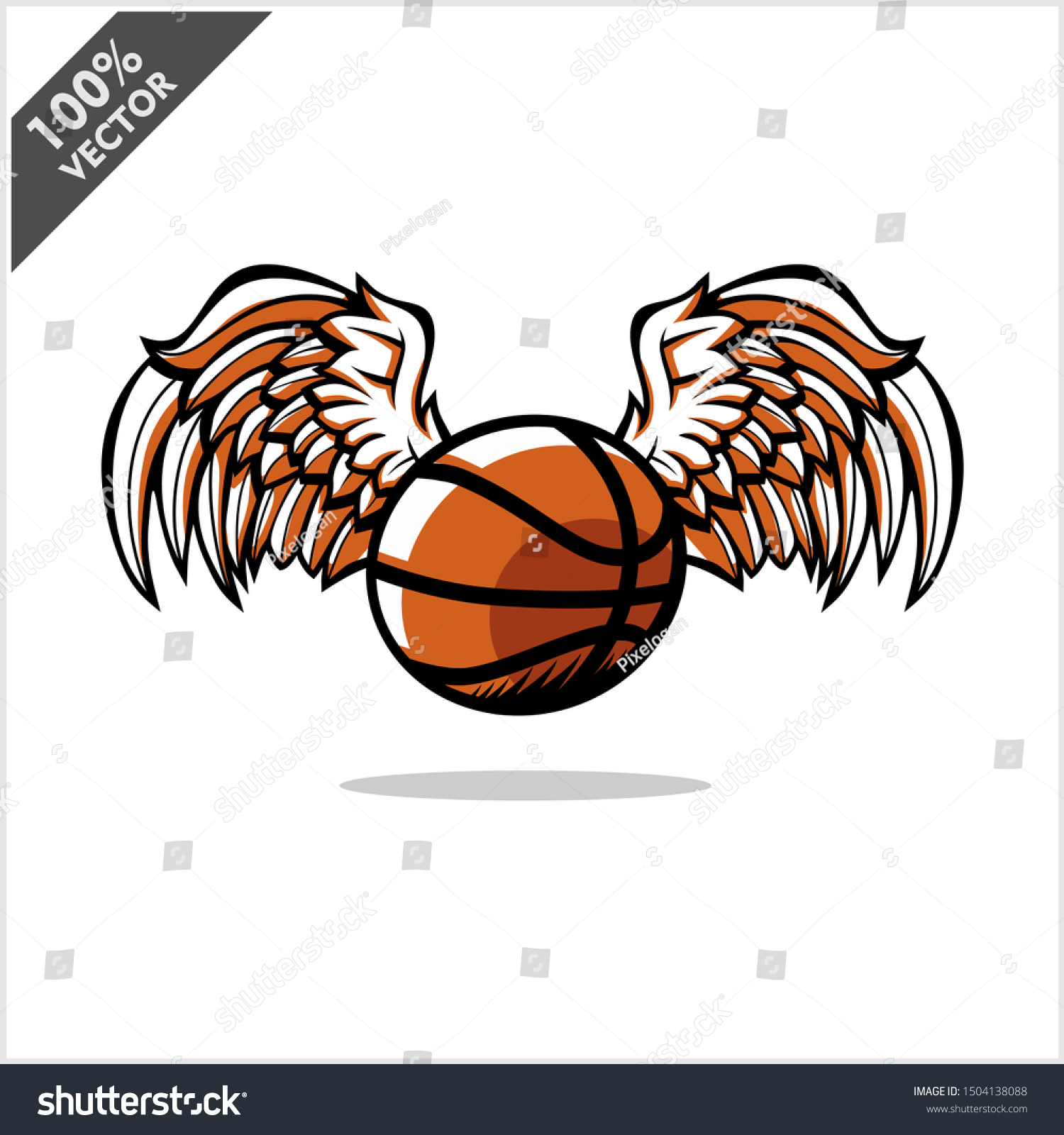 Basketball Ball Wing Logo Vector Stock Vector (Royalty Free) 1504138088