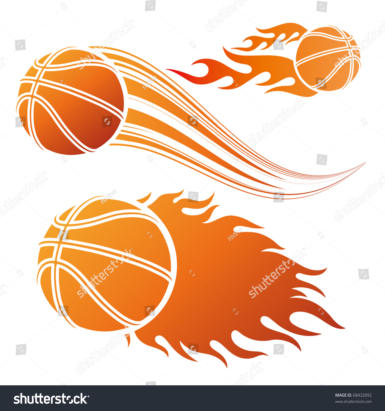 Basketball Design Element Flames Stock Vector (Royalty Free) 68432092