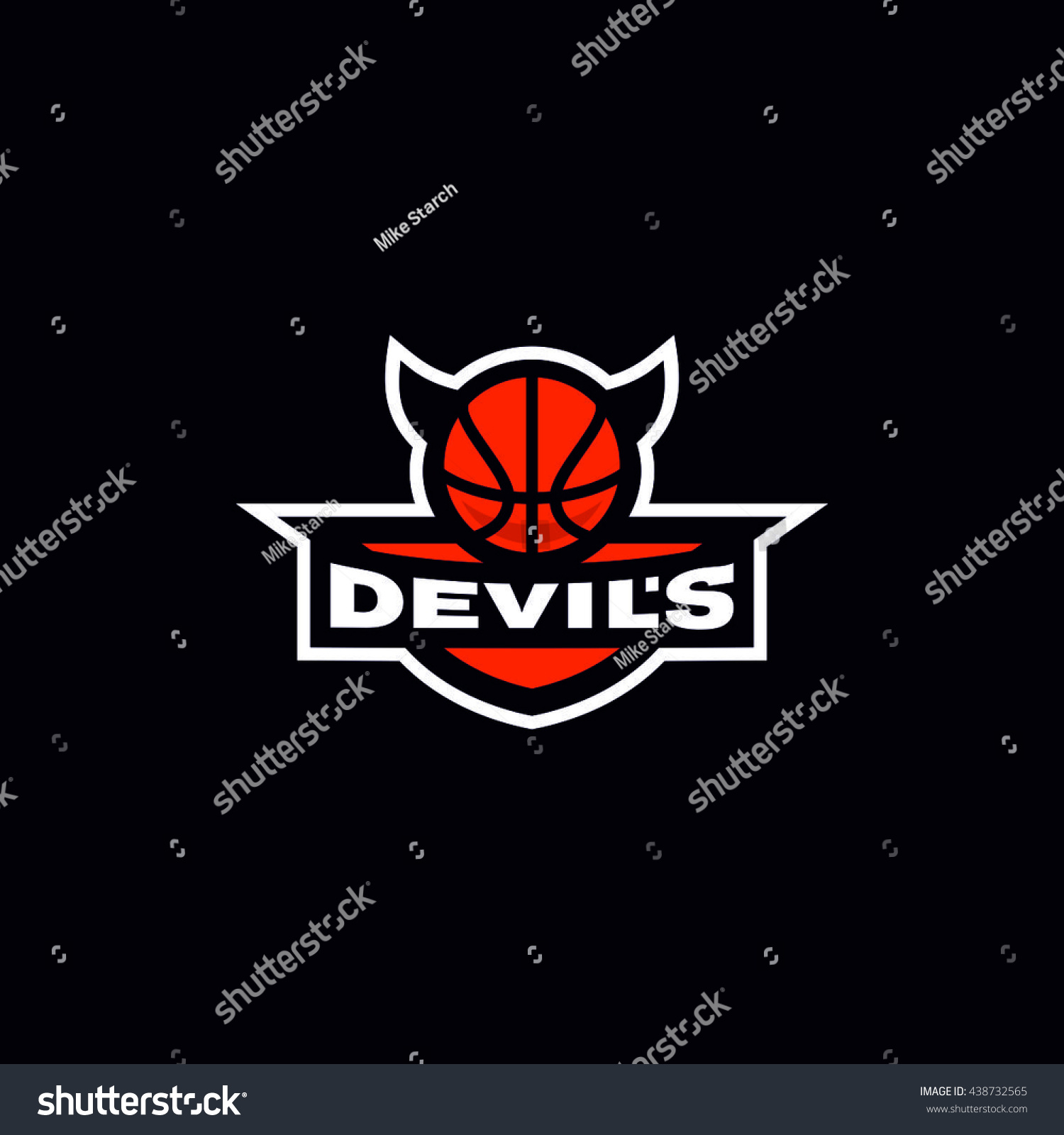 Basketball Devils Team Shield Logo Emblem Stock Vector 438732565 ...