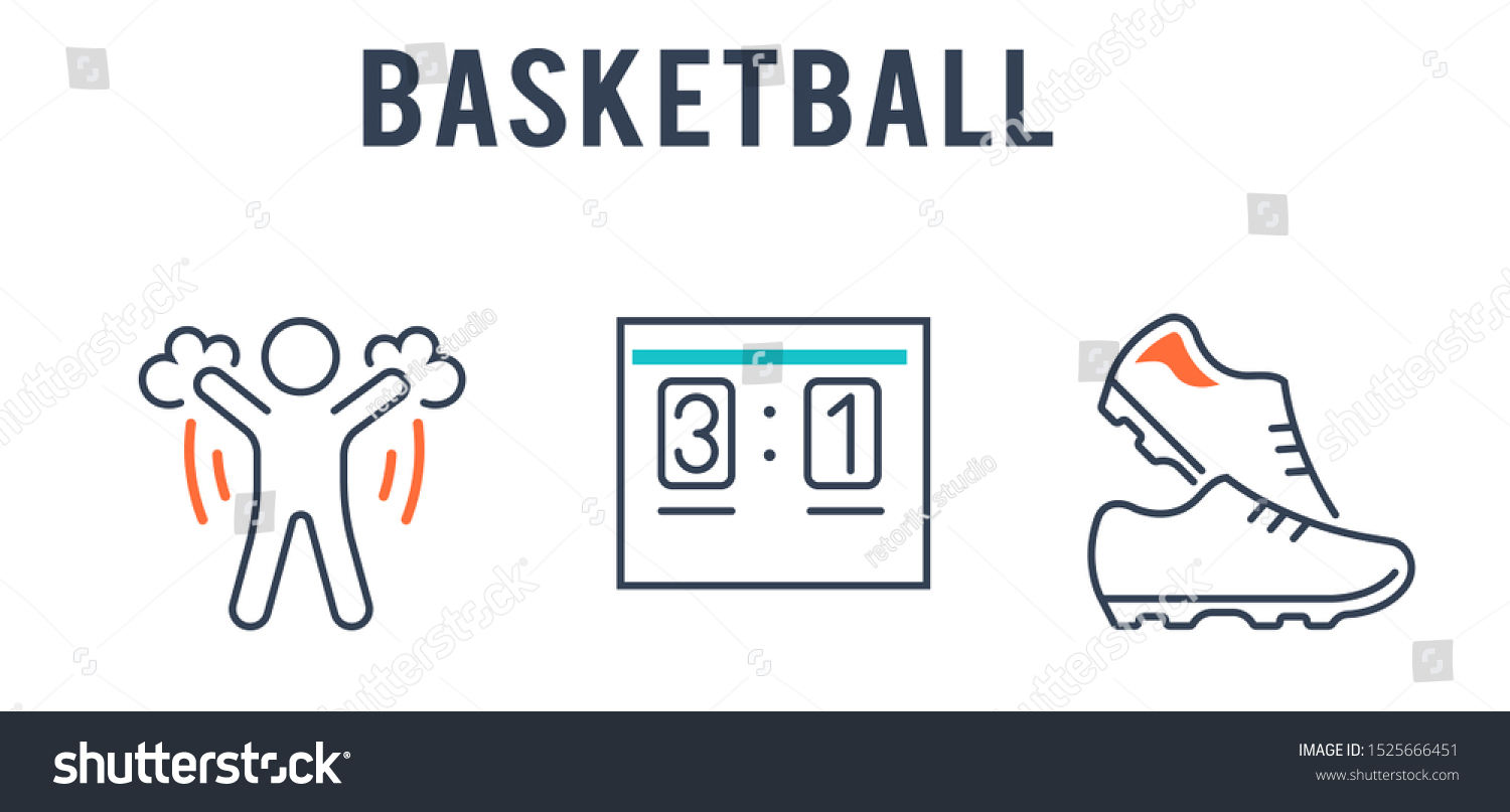 Basketball Icon Set Vector Stock Vector (Royalty Free) 1525666451