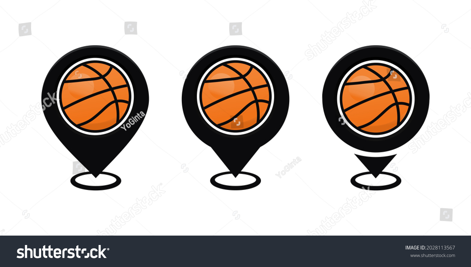 Basketball Map Pin Illustration Vector Stock Vector (Royalty Free ...
