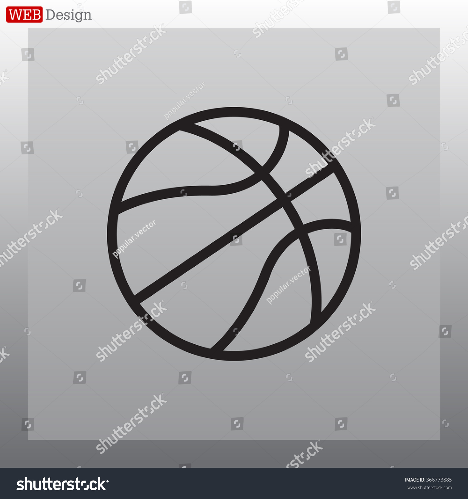 Basketball Outline Isolated Stock Vector (Royalty Free) 366773885 ...