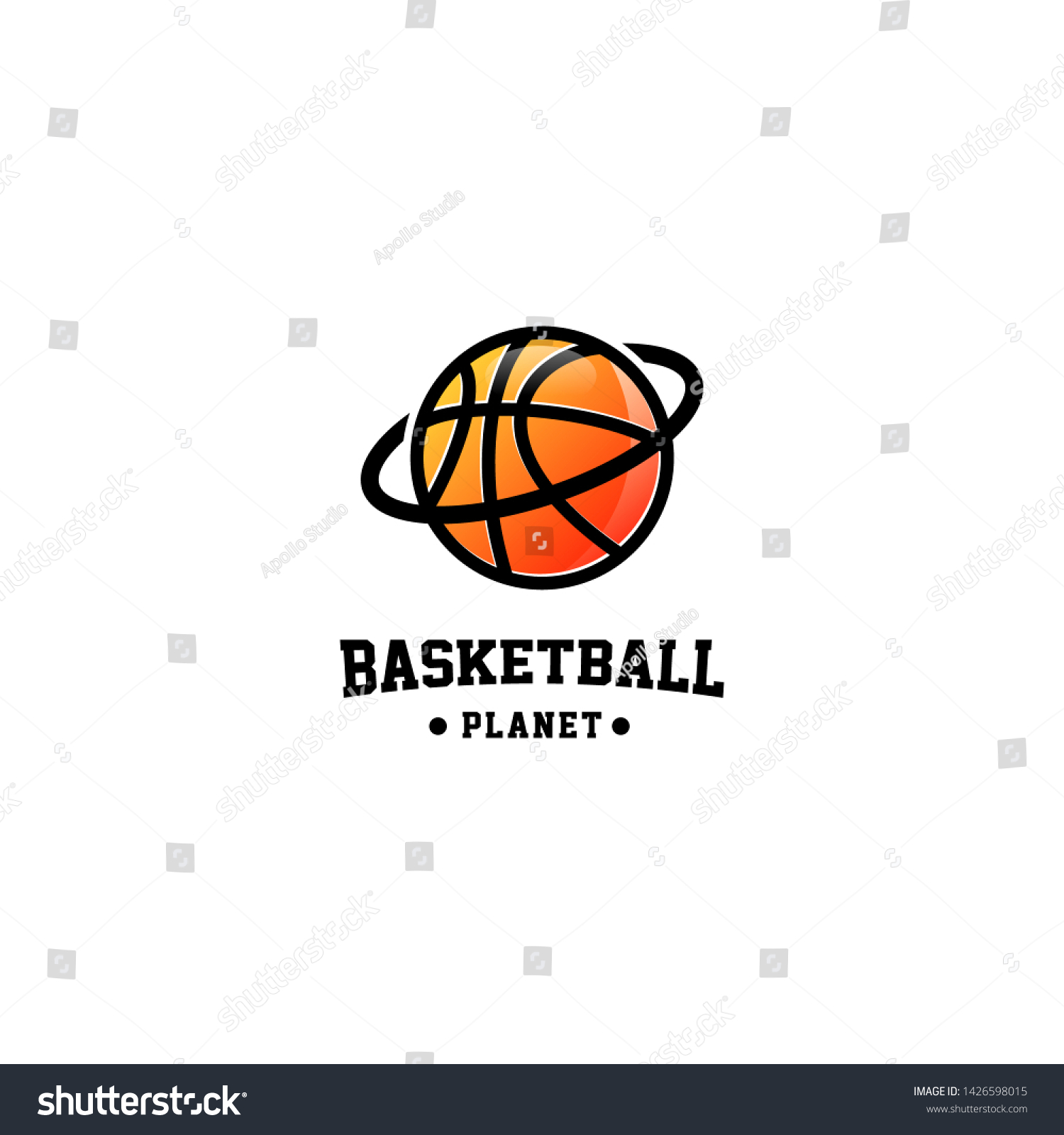 Basketball Planet Logo Design Vector Stock Vector (Royalty Free) 1426598015