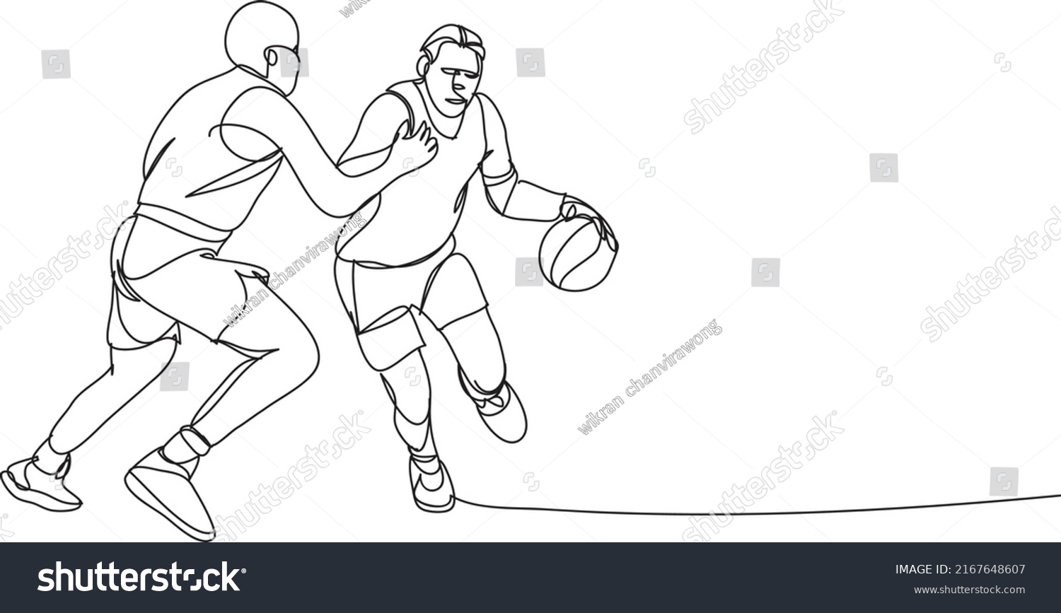 Basketball Player Line Drawing Vector Stock Vector (Royalty Free ...