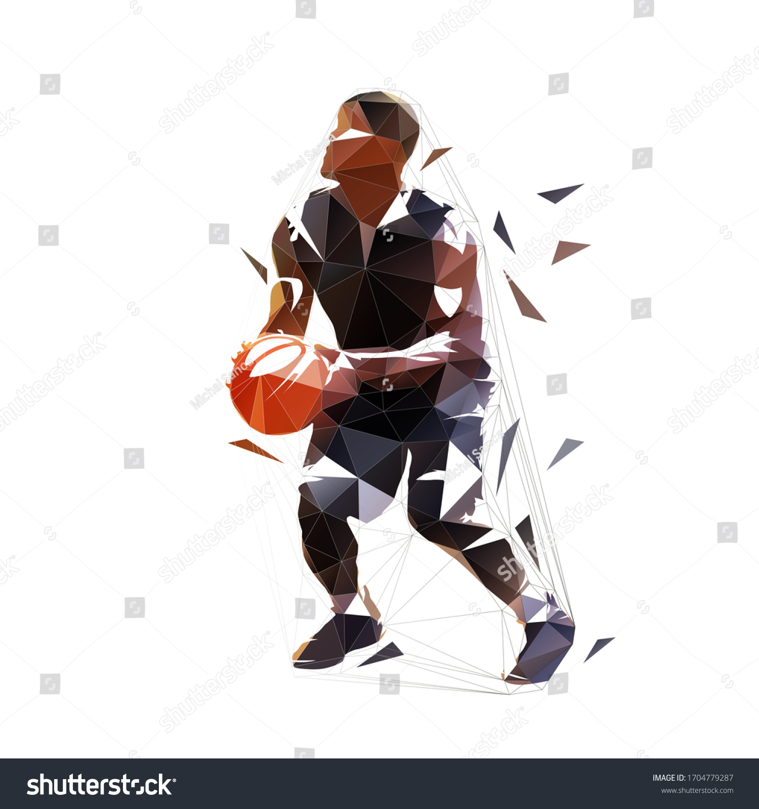 Basketball Player Low Poly Vector Illustration Stock Vector (Royalty ...