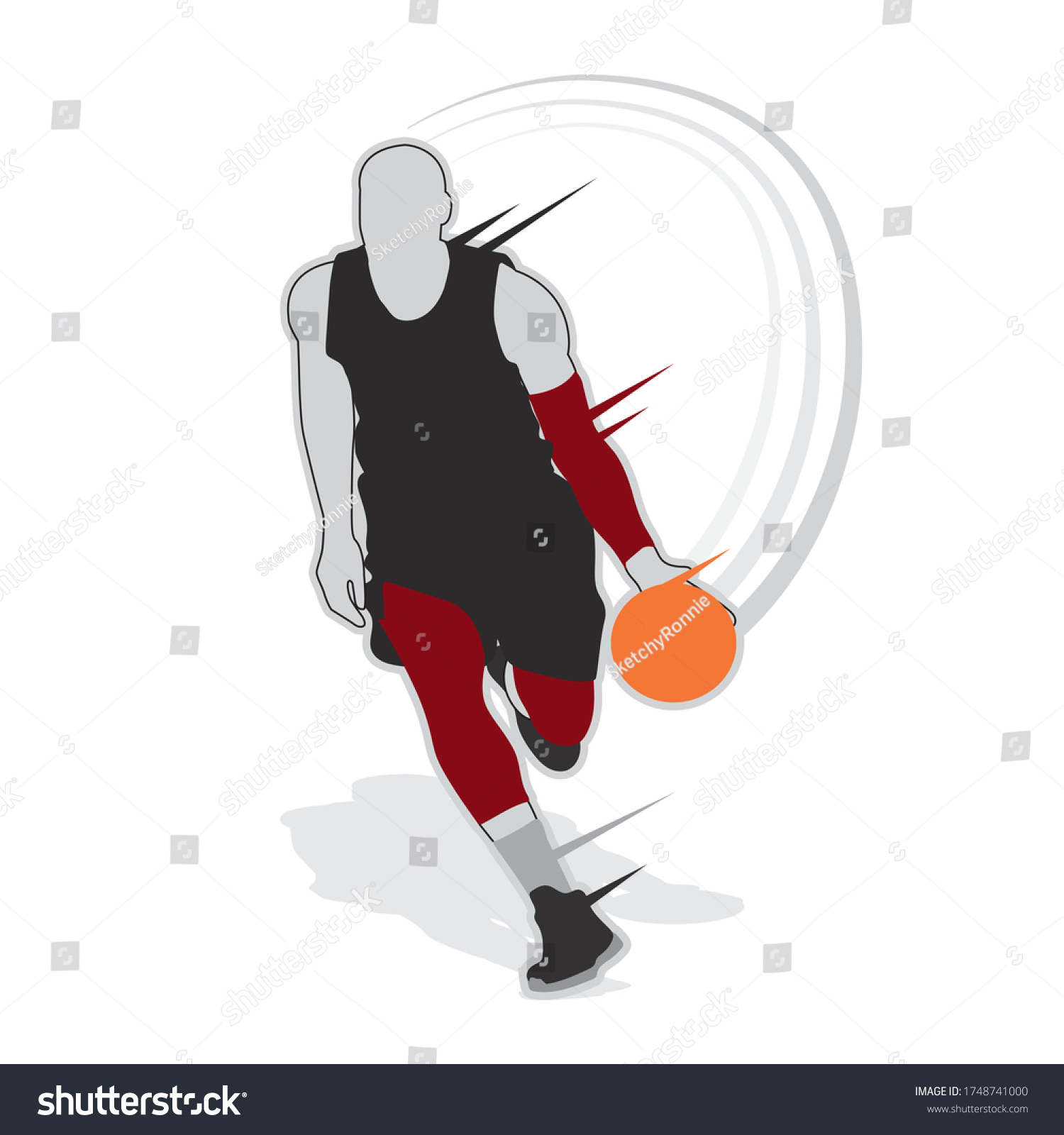 Basketball Player Shape Silhouette Vector Set: Vector có sẵn (miễn phí ...