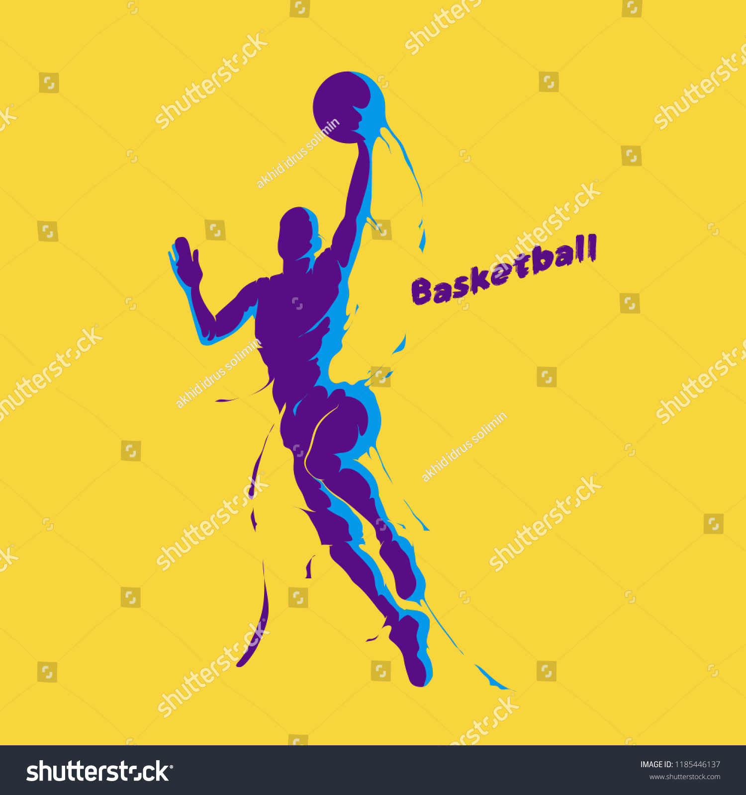 Basketball Player Splash Stock Vector (Royalty Free) 1185446137 ...