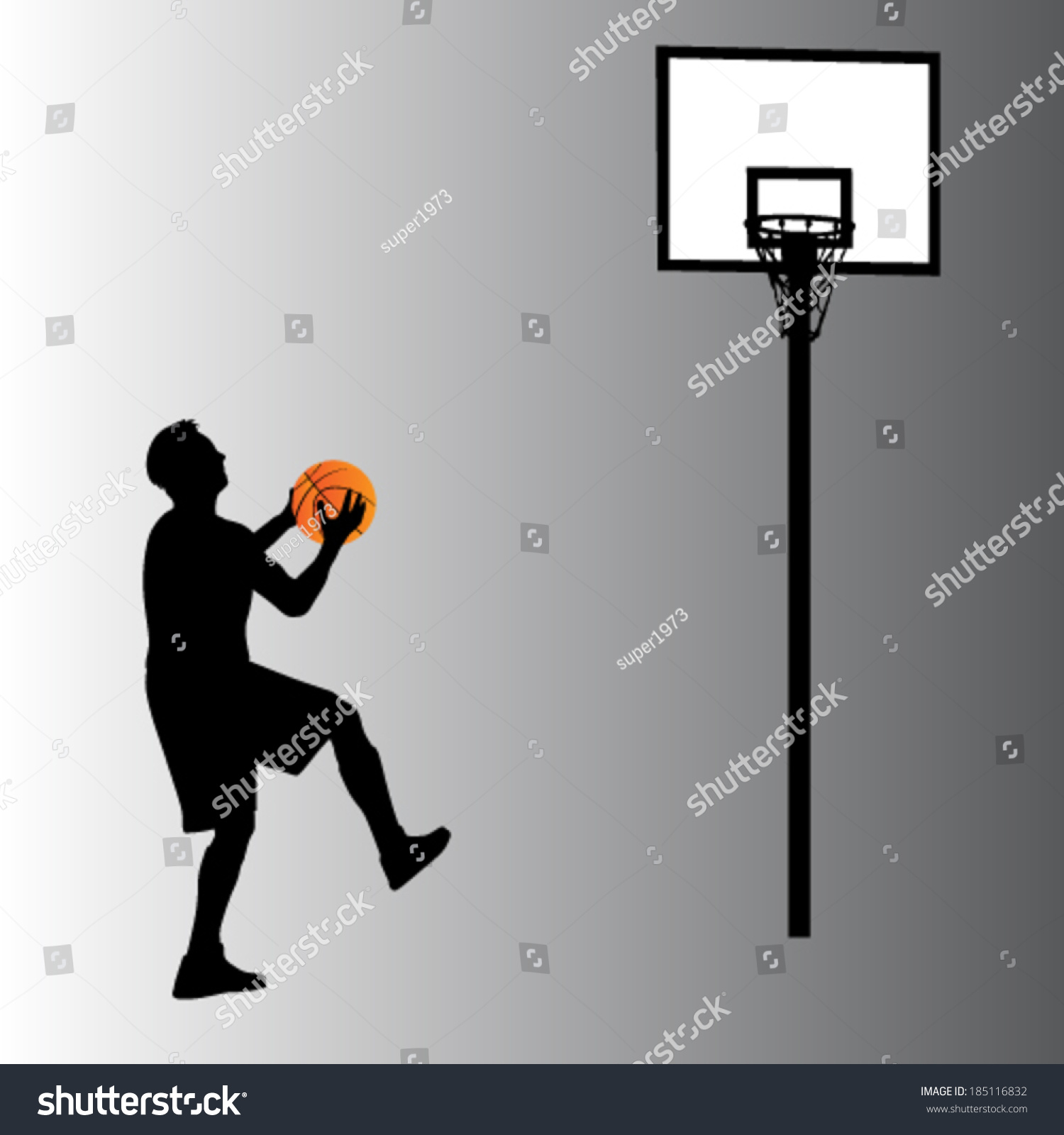 Basketball Player Vector Silhouette Stock Vector (Royalty Free ...