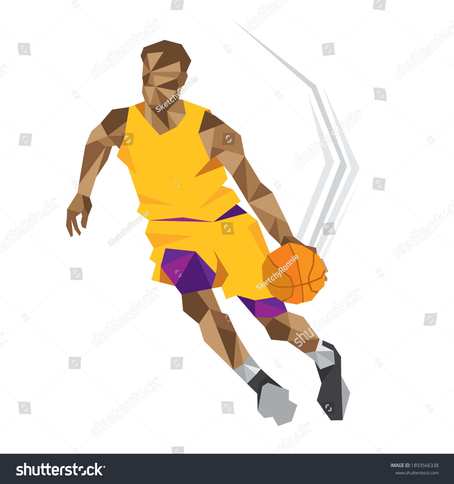 Basketball Pose Vector Set Design Cube Stock Vector (Royalty Free ...