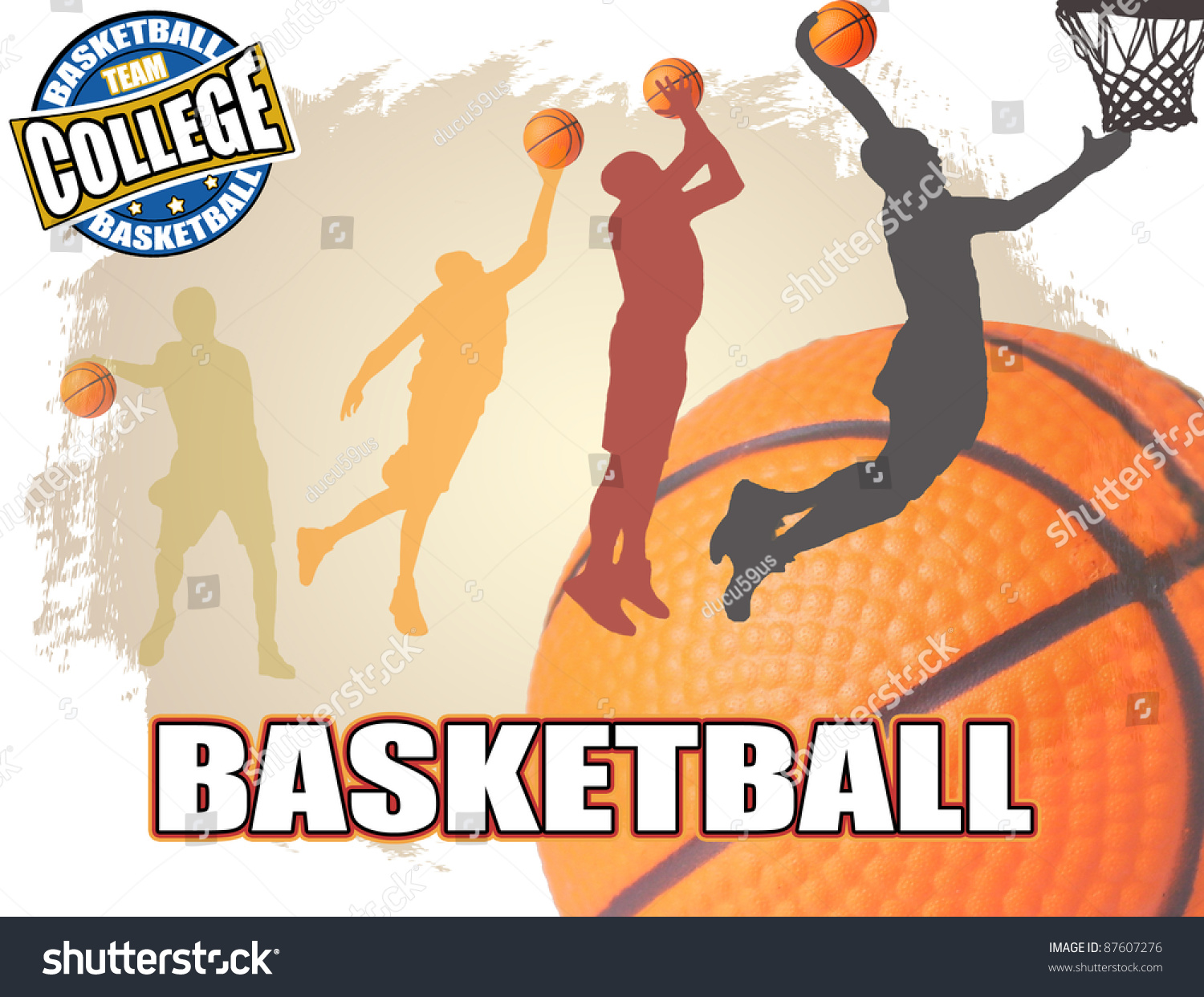 Basketball Poster Background Vector Illustration Stock Vector 87607276 ...