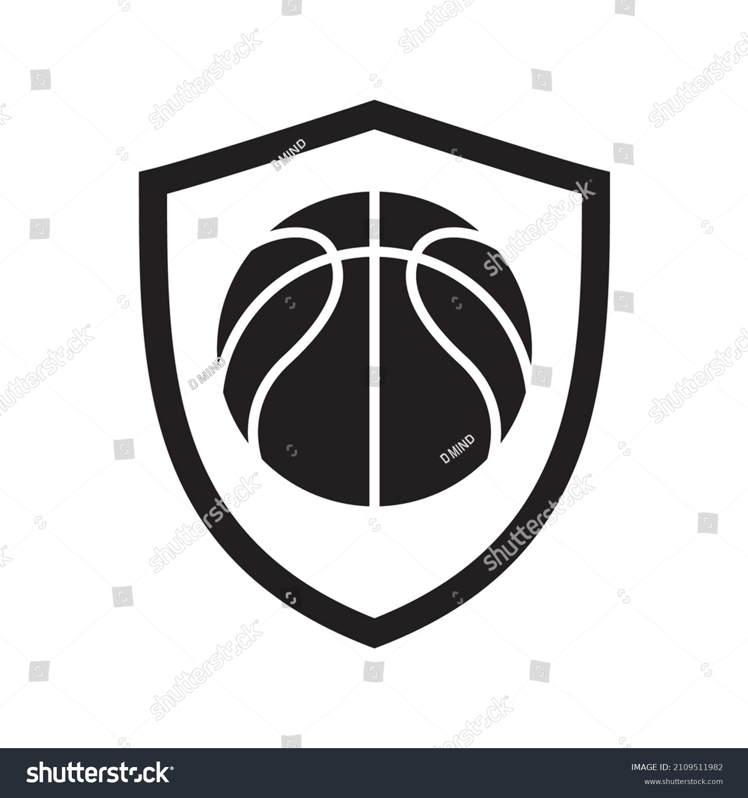 Basketball Shield Logo Design Element Stock Vector (Royalty Free ...