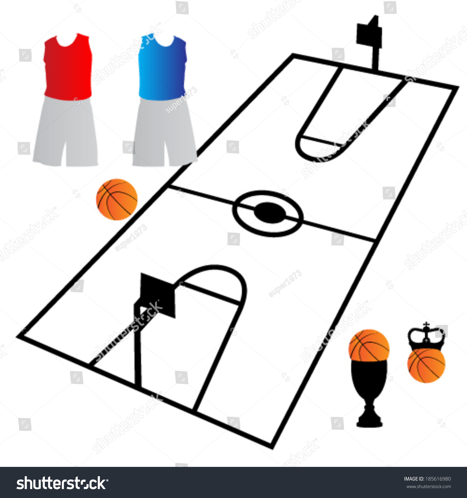 Basketball Symbols Vector Stock Vector (Royalty Free) 185616980 ...