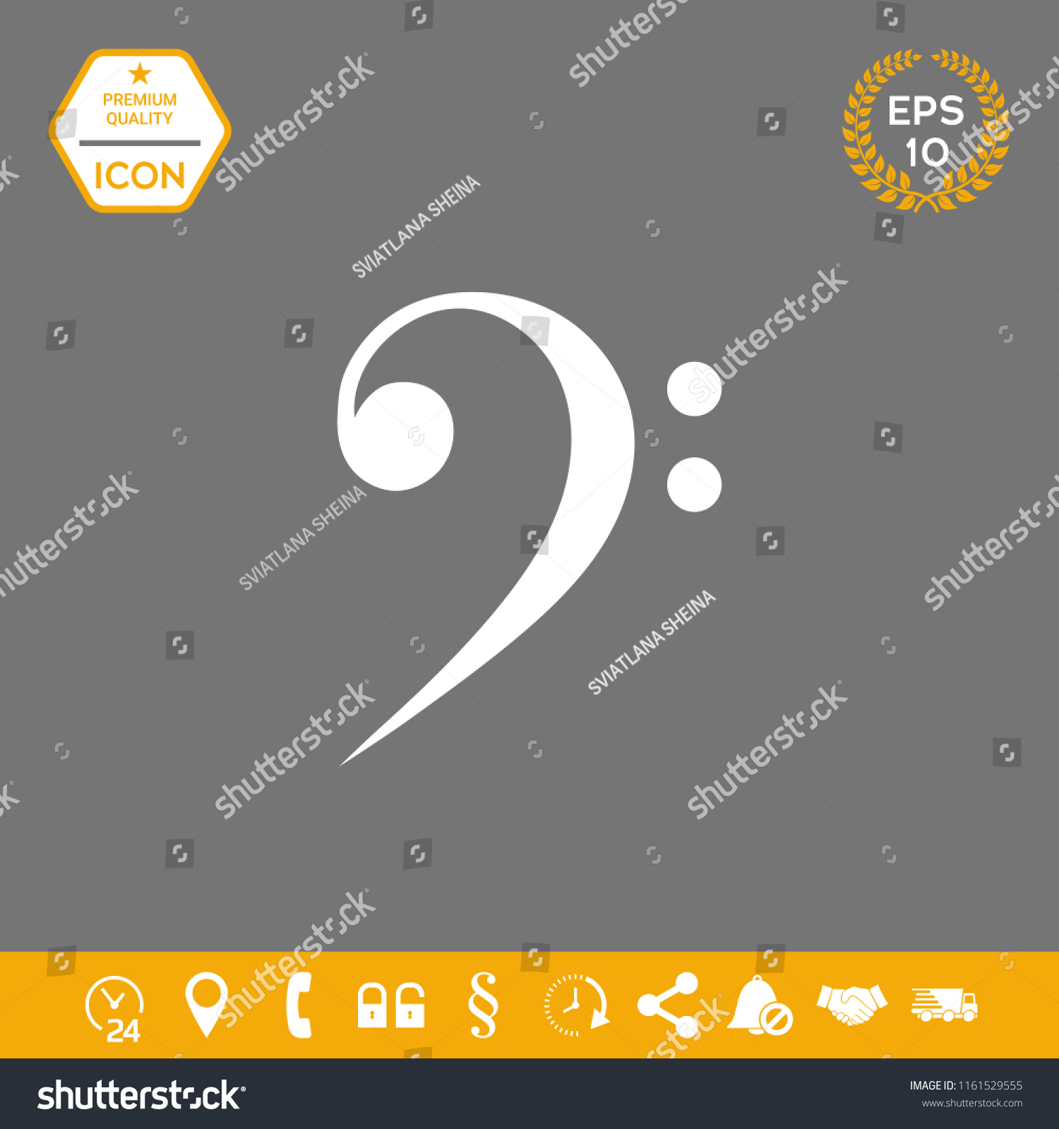 Bass Clef Icon Stock Vector (Royalty Free) 1161529555 | Shutterstock