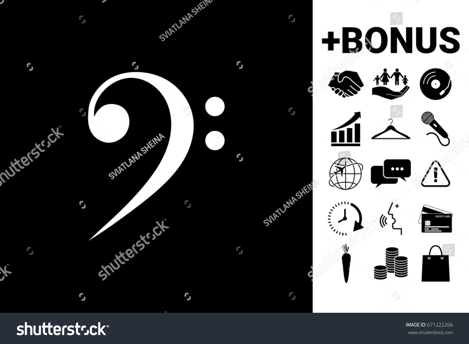 Bass Clef Icon Stock Vector (Royalty Free) 671222266 | Shutterstock