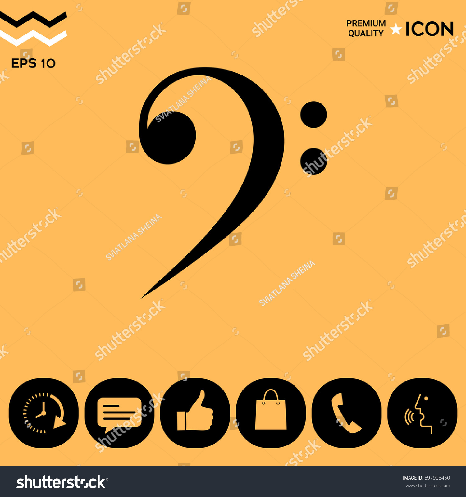 Bass Clef Icon Stock Vector (Royalty Free) 697908460 | Shutterstock