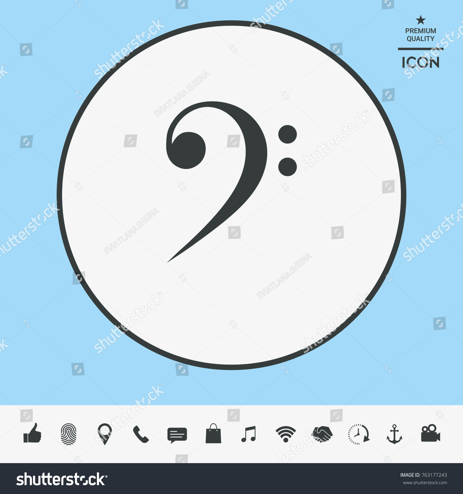 Bass Clef Icon Stock Vector (Royalty Free) 763177243