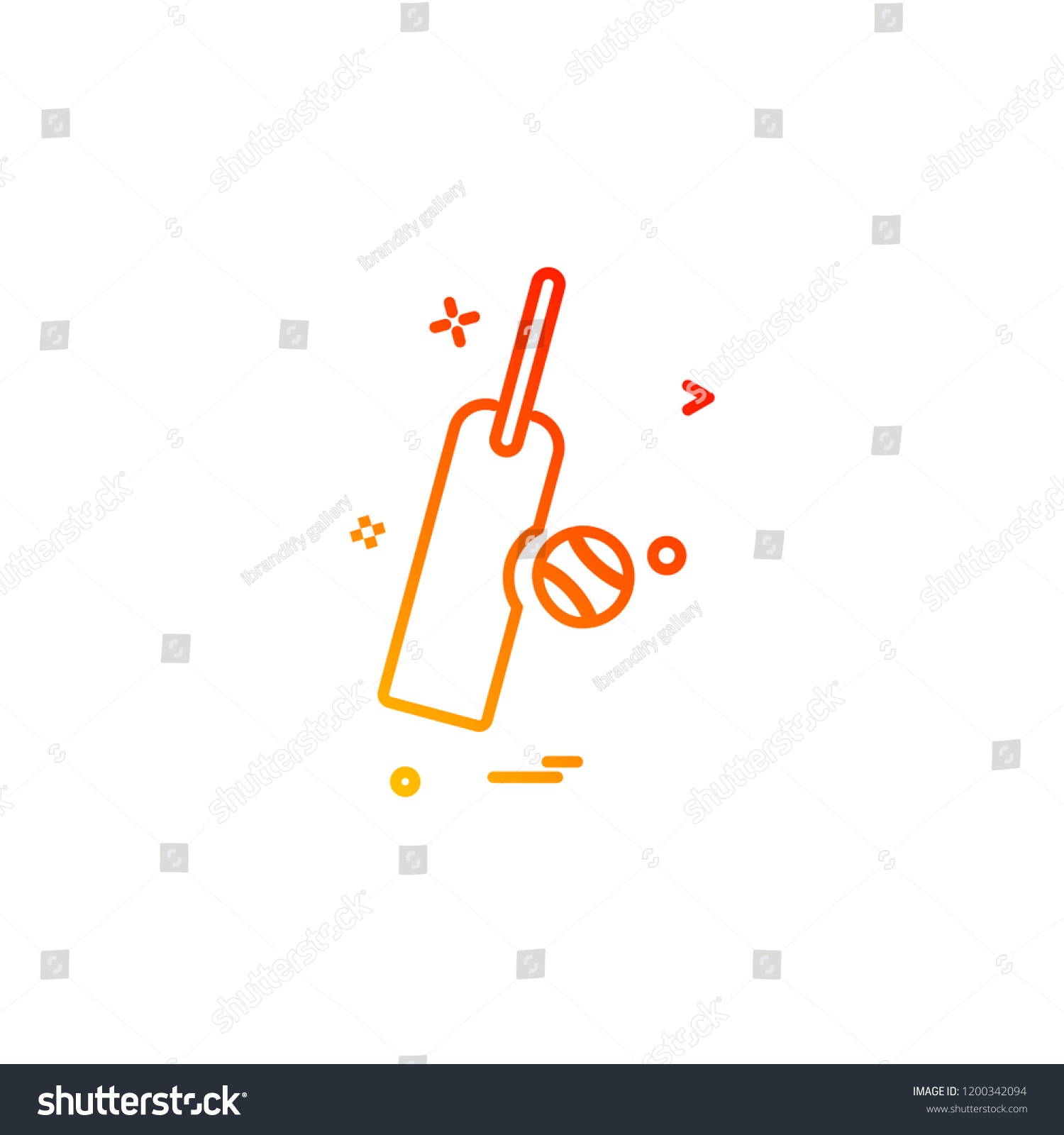 Bat Ball Icon Vector Design Stock Vector (Royalty Free) 1200342094 ...