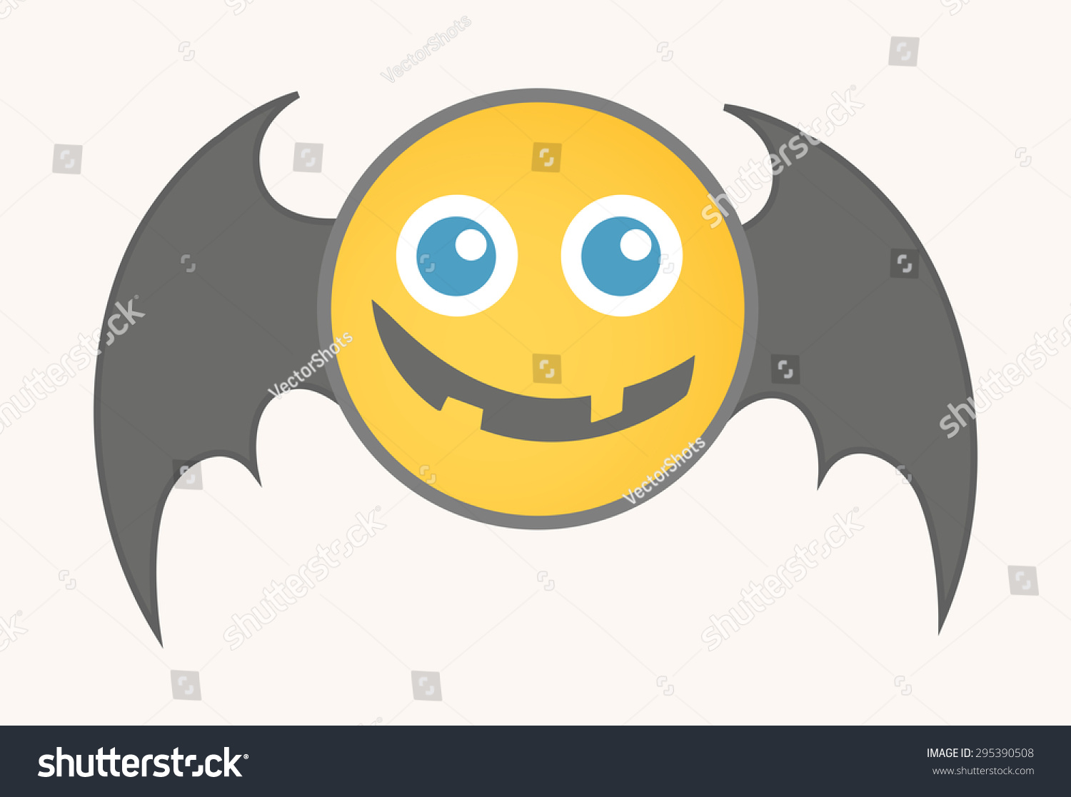 Bat Cartoon Smiley Vector Face Stock Vector (Royalty Free) 295390508