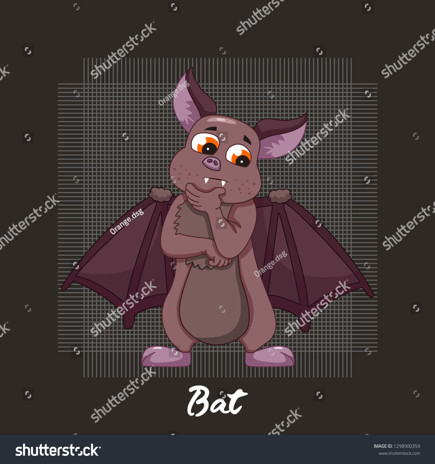 Bat Cartoon Vector Illustration: vector de stock (libre de regalías ...
