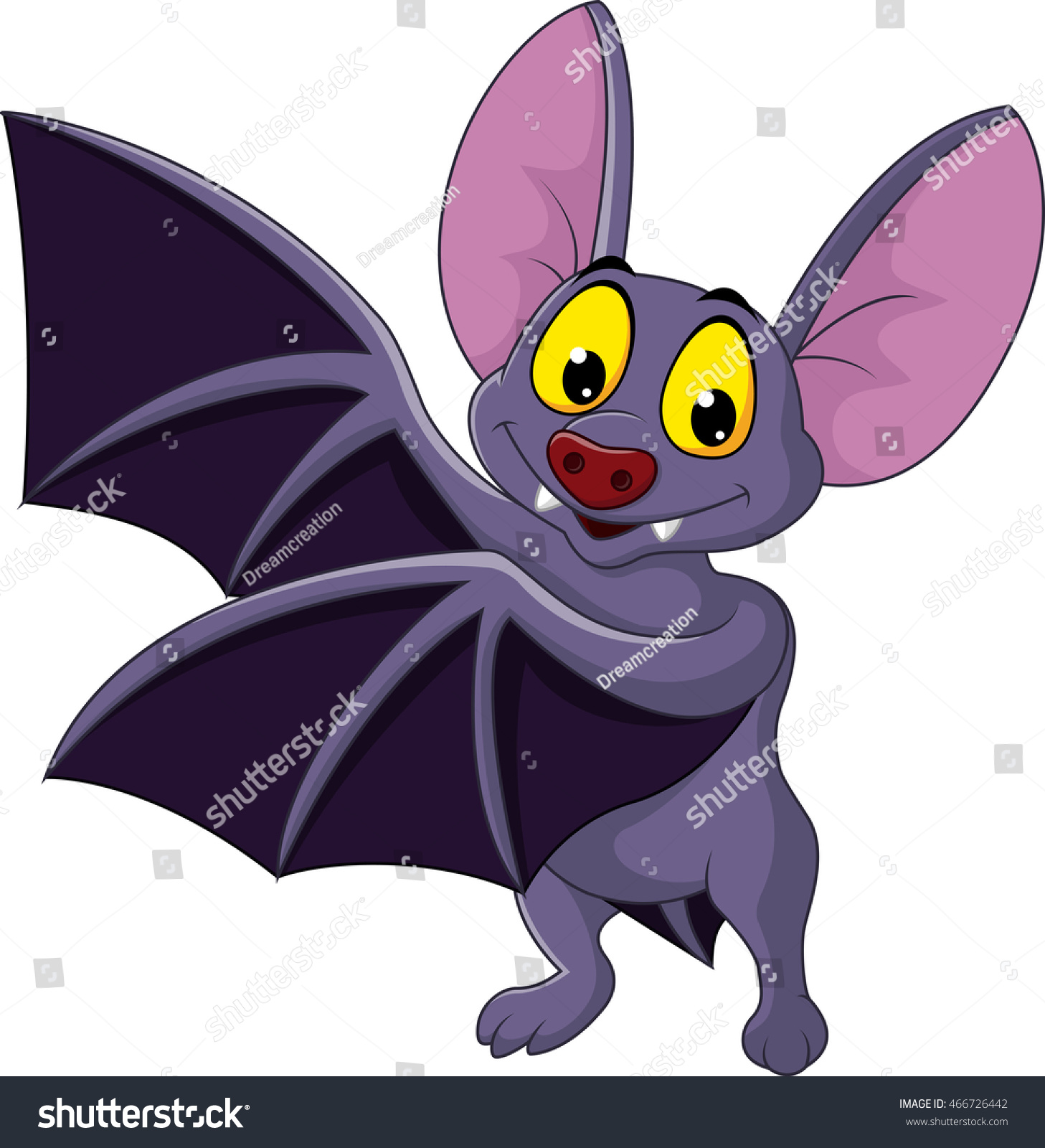 Bat Cartoon Waving Stock Vector (Royalty Free) 466726442