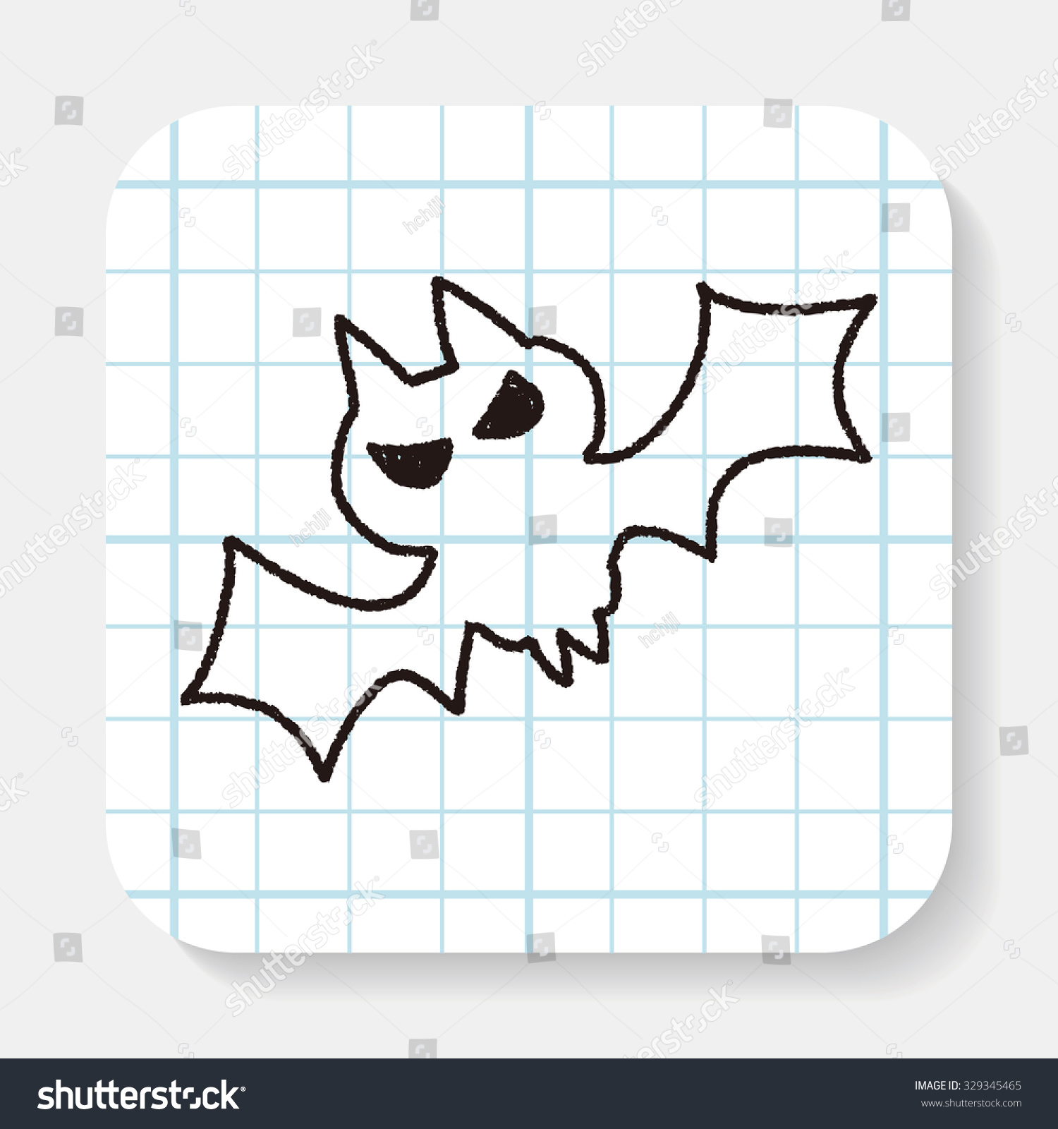 Bat Doodle Drawing Stock Vector (Royalty Free) 329345465