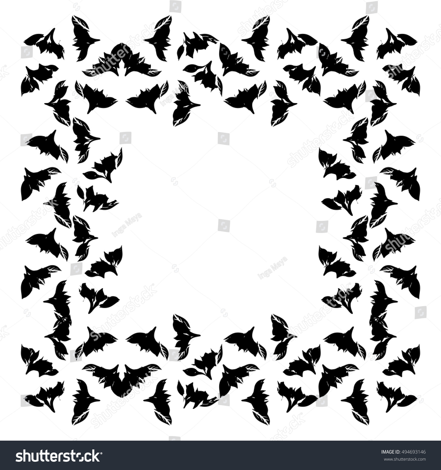 Bat Flock Halloween Vintage Page Vector Stock Vector (Royalty Free ...