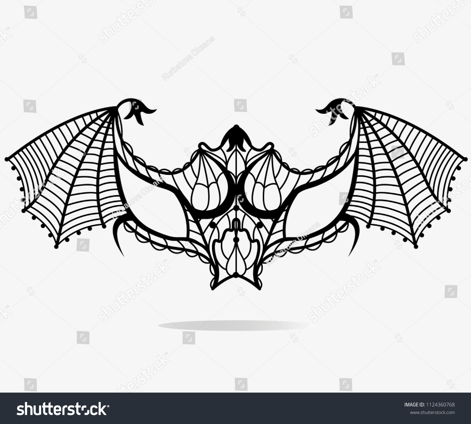 Bat Lace Mask Stock Vector (Royalty Free) 1124360768 | Shutterstock