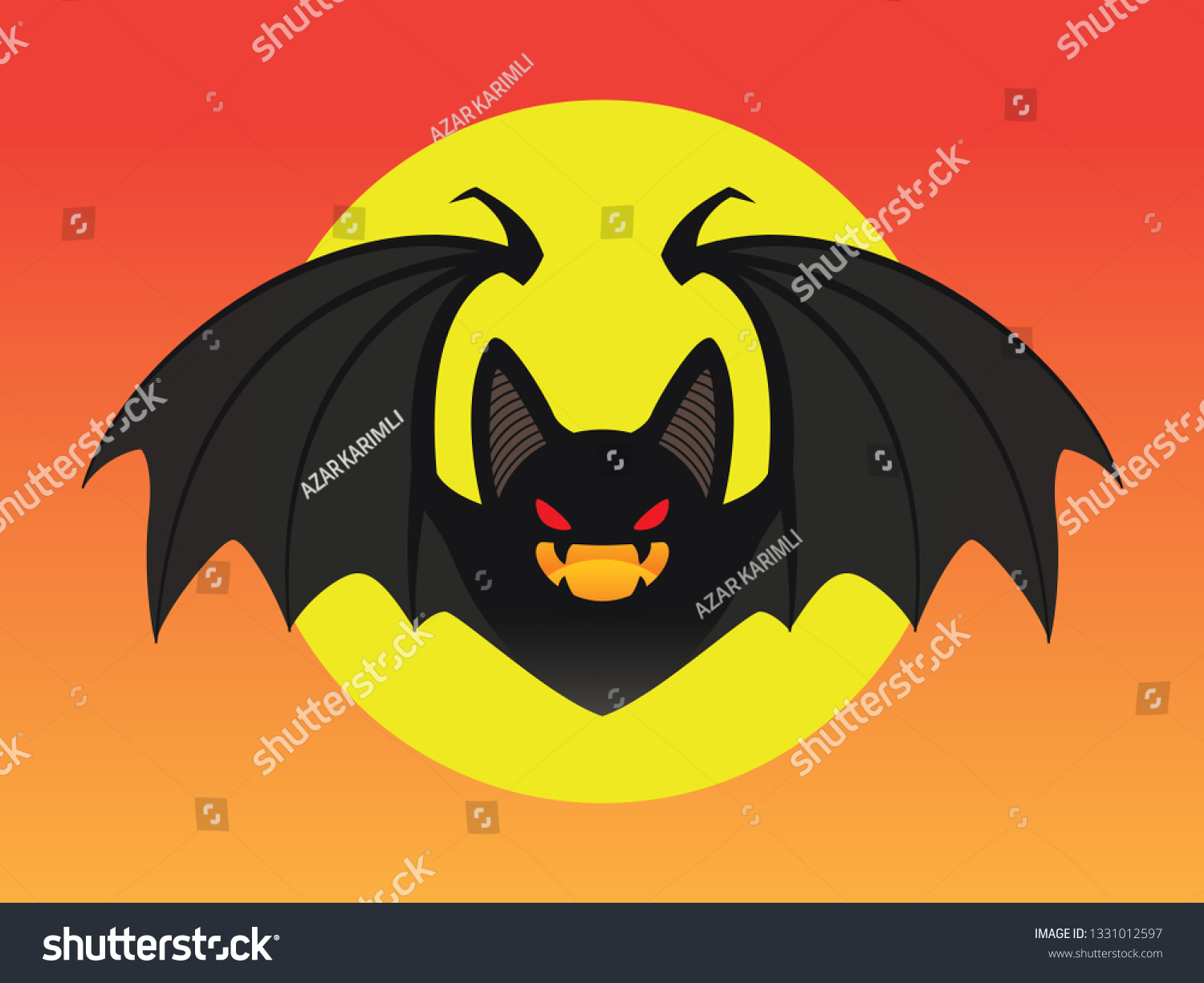 Bat Landscape Illustration Vector Background Stock Vector (Royalty Free ...
