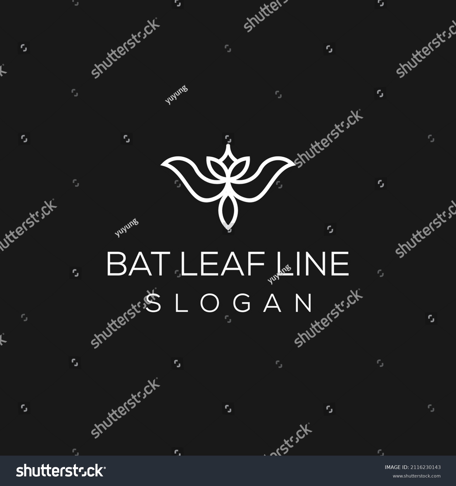 Bat Leaf Logo Vector Silhouette Icon Stock Vector (Royalty Free) 2116230143