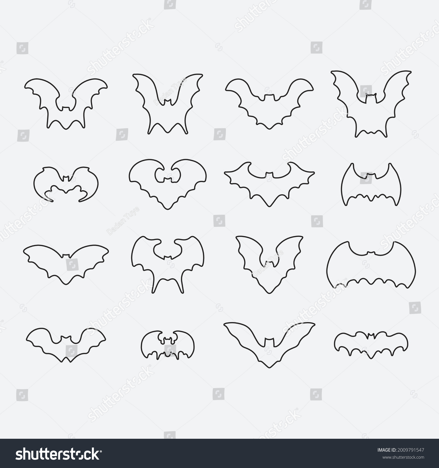Bat Lineart Drawing Creative Design Stock Vector (Royalty Free ...