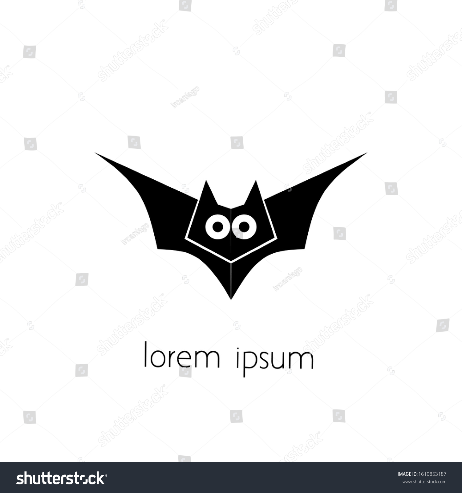 Bat Logo Vector Bat Icon Simple Stock Vector (Royalty Free) 1610853187