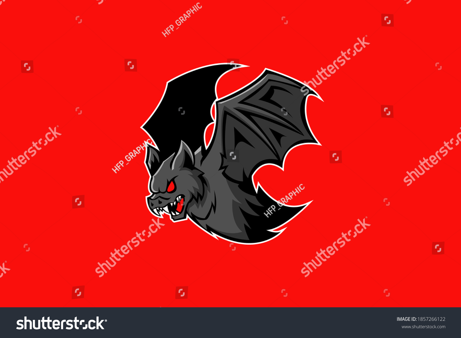 Bat Mascot Logo Vector Eps Stock Vector (Royalty Free) 1857266122