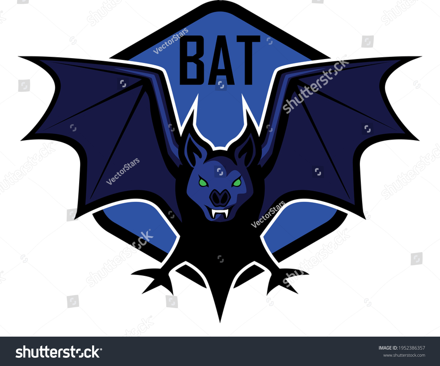 Bat Mascot Logo Vector Illustration Stock Vector (Royalty Free) 1952386357