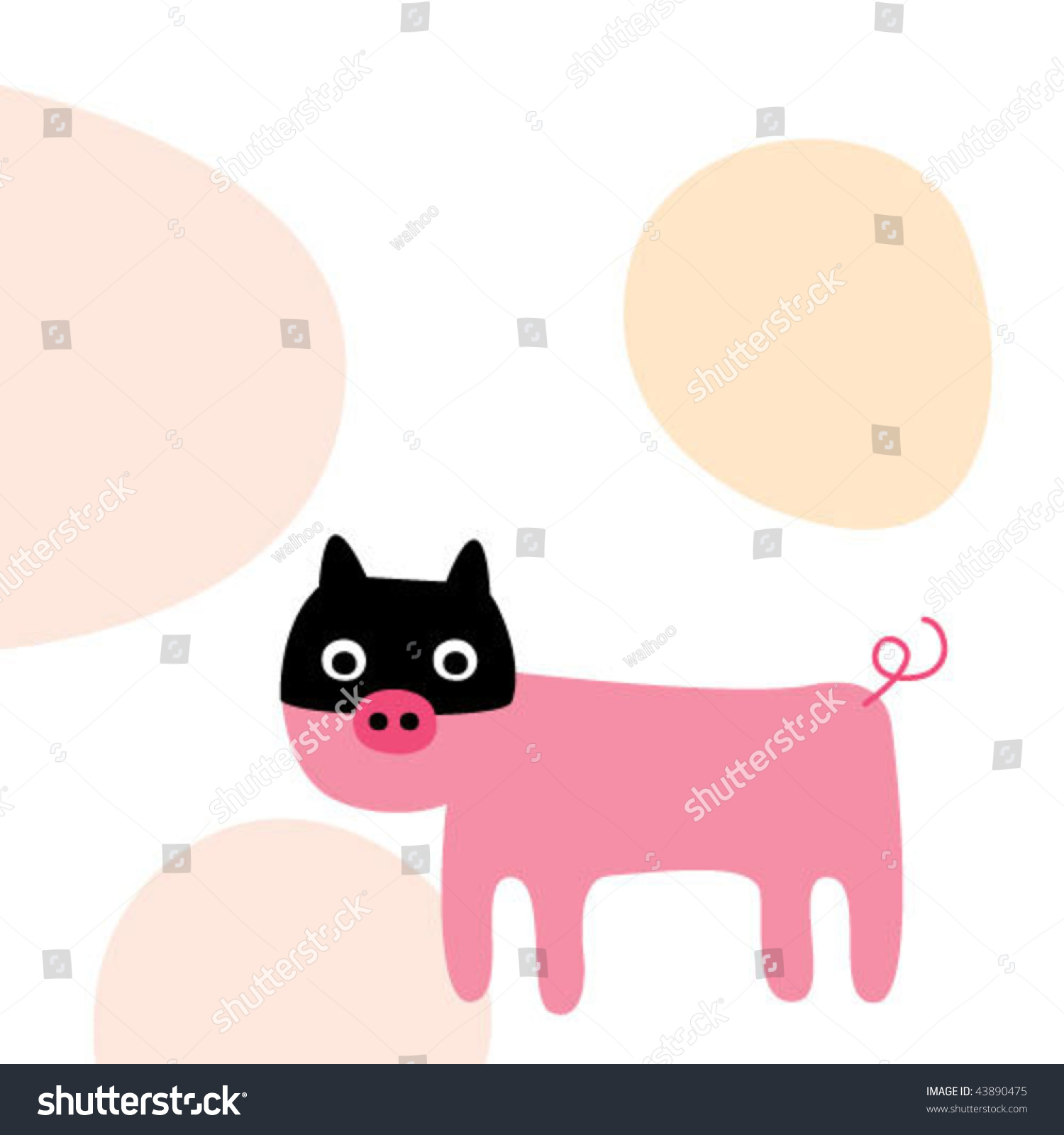 Bat Pig Greeting Stock Vector (Royalty Free) 43890475 | Shutterstock