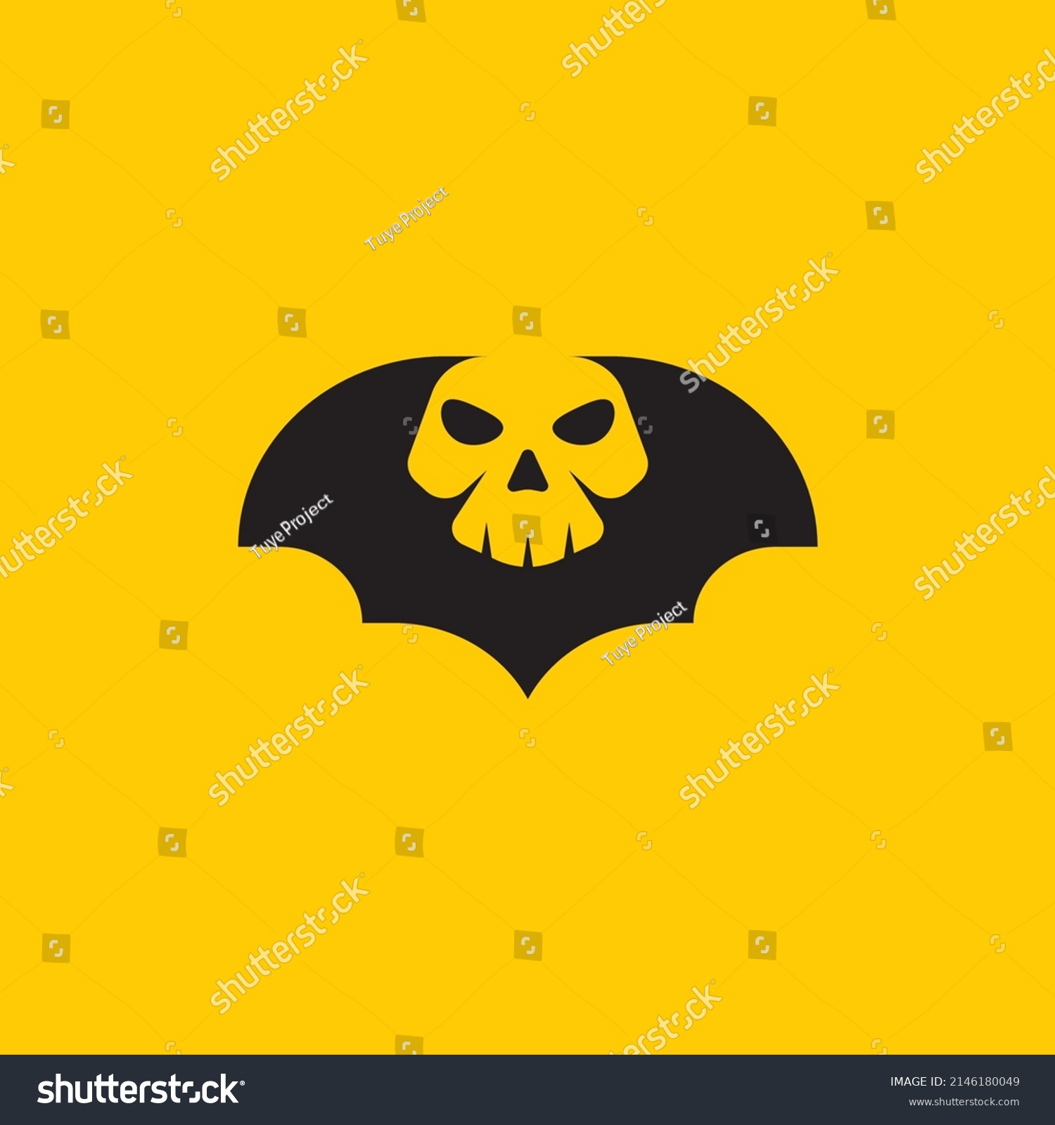 Bat Skull Head Logo Design Stock Vector (Royalty Free) 2146180049 ...