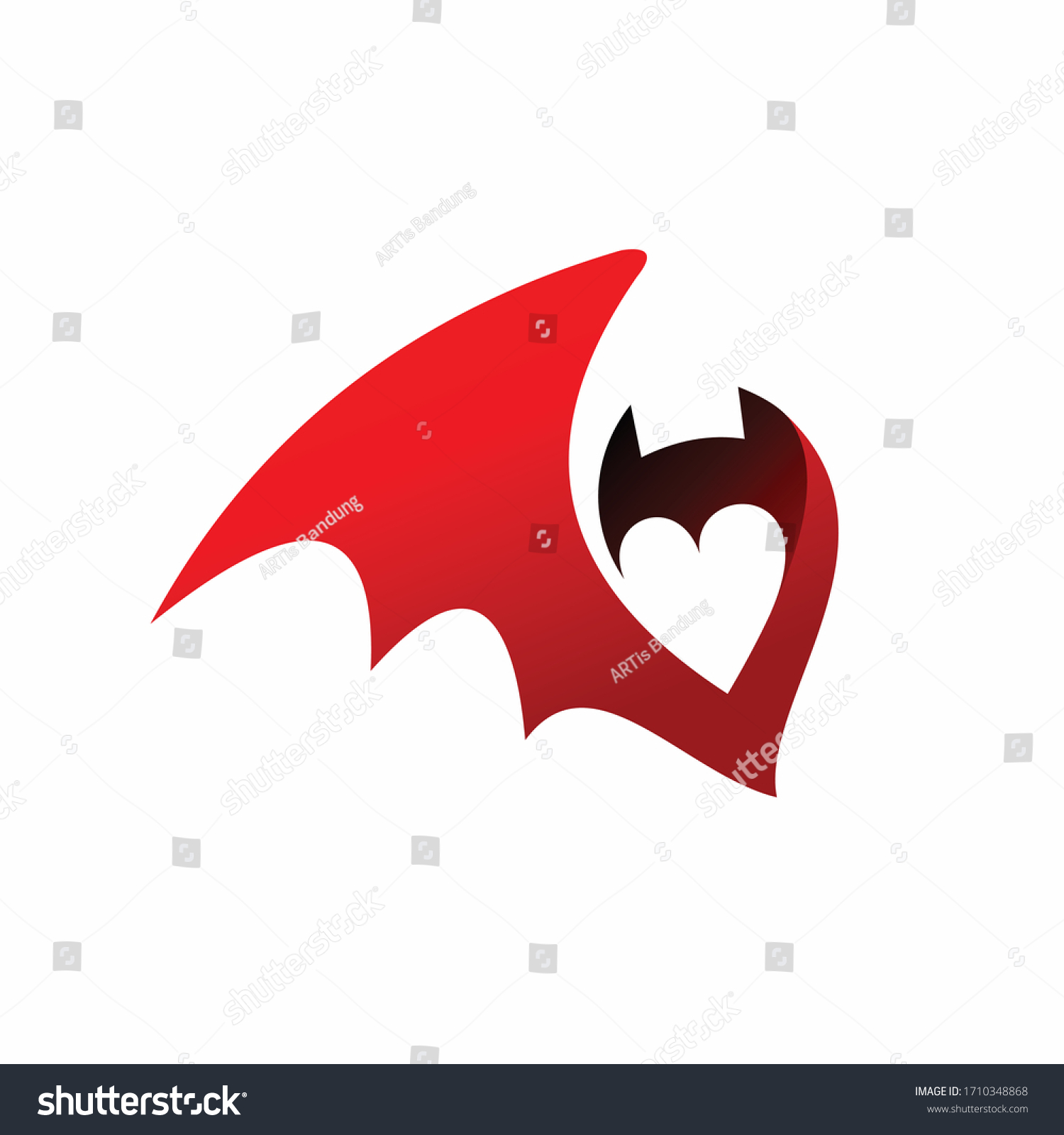 ilustración vectorial murciélago, logo rojo murciélago: vector de stock ...