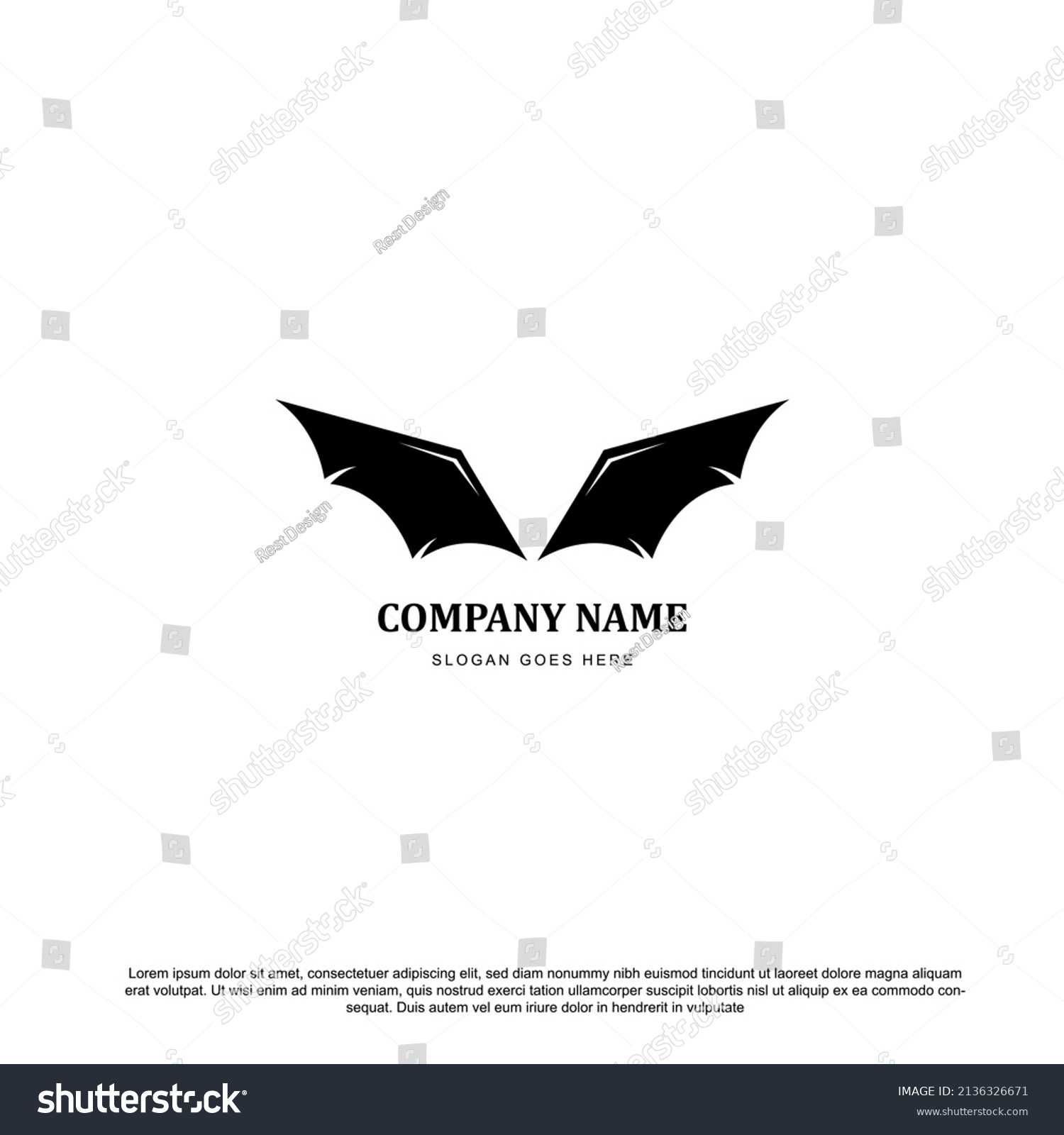 Bat Wings Vector Logo Design Template Stock Vector (Royalty Free ...